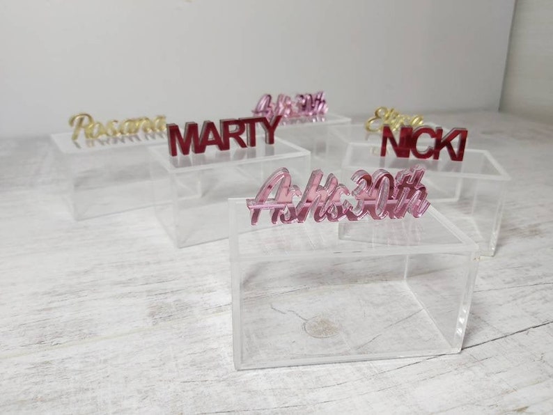 Acrylic Favor Box With Name Personalized Name Wedding Favor - Etsy