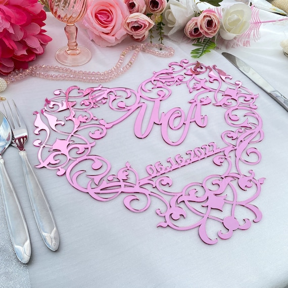 Pink Heart Charger Plate Heart Table Decor Love Wedding | Etsy