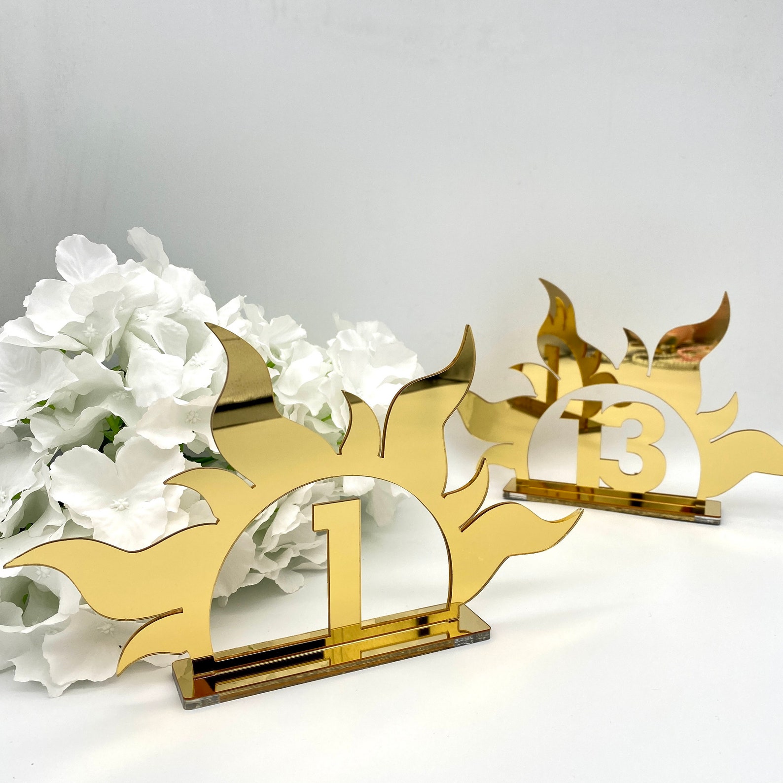 Tangled Sun Table Numbers With Stand, Quinceanera, Princess Party ...