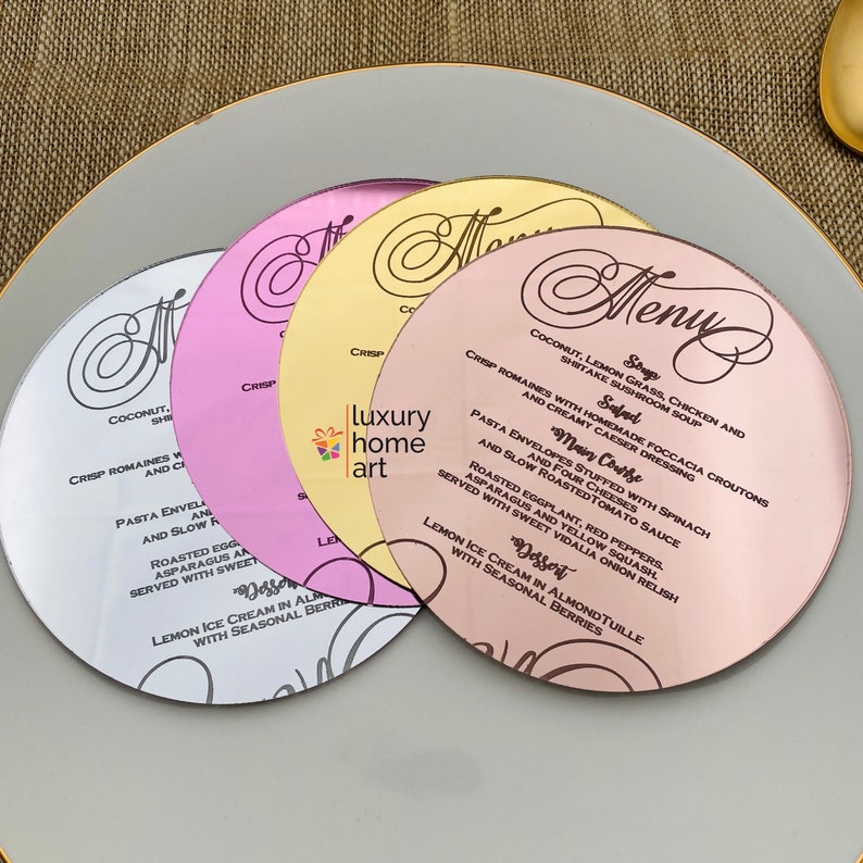 Gold Acrylic Menu Card Table Centerpieces Wedding Baby - Etsy