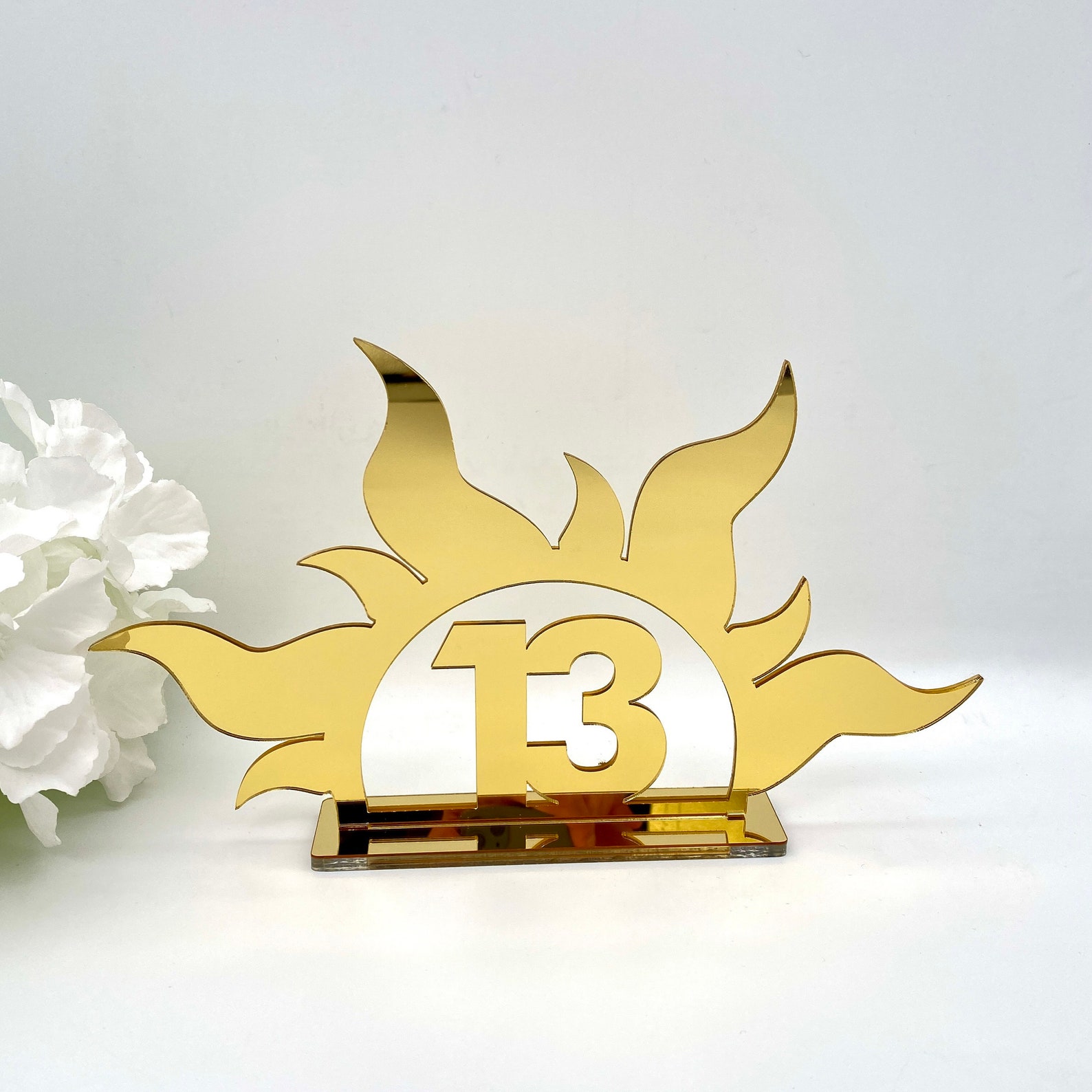 Tangled Sun Table Numbers With Stand, Quinceanera, Princess Party ...