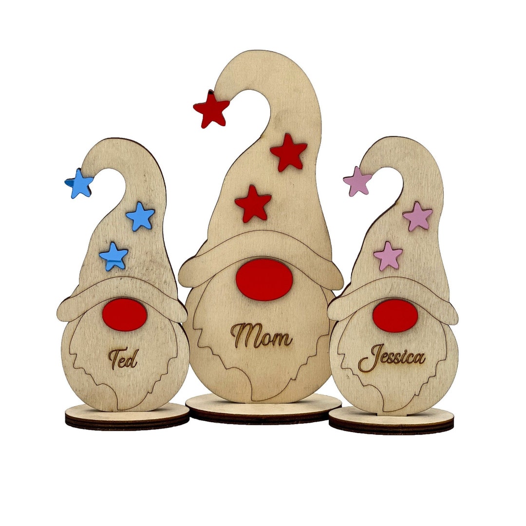 Personalised Christmas Gnomes Freestanding Family Christmas - Etsy