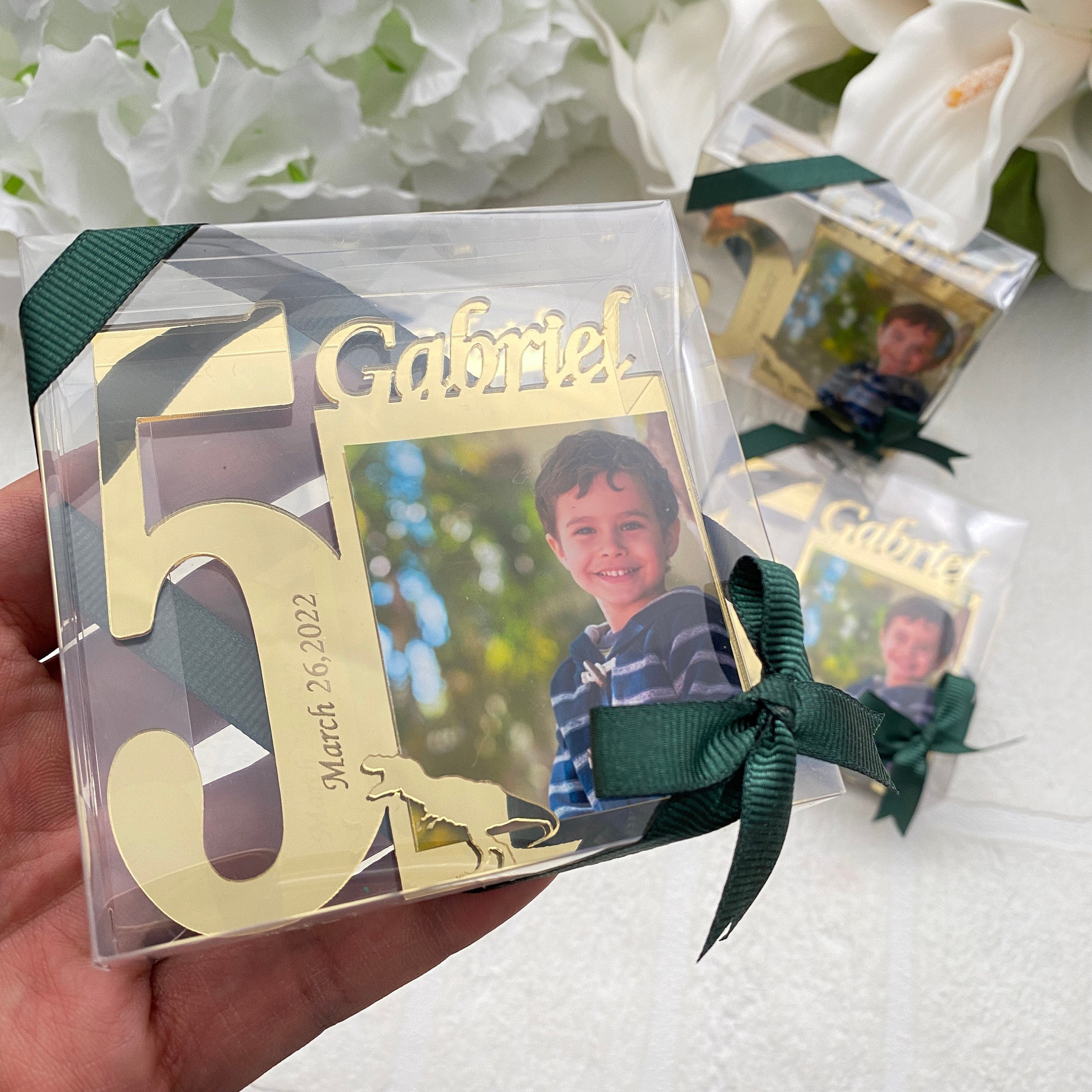 5th Age Birthday Photo Frame, Fifth Birthday Party Favor, Personalized ...