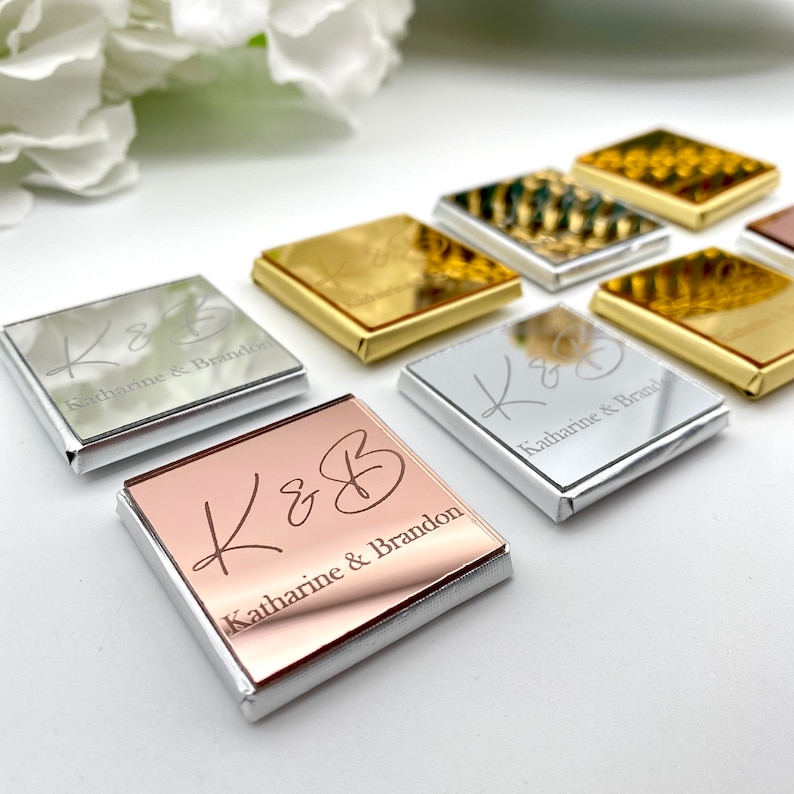 Personalized Wedding Chocolate, Wedding Table Decor, Wedding Favors for ...