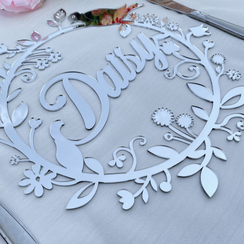 Silver Personalized Charger Plate, Flowers Table Decor, Baby Shower ...