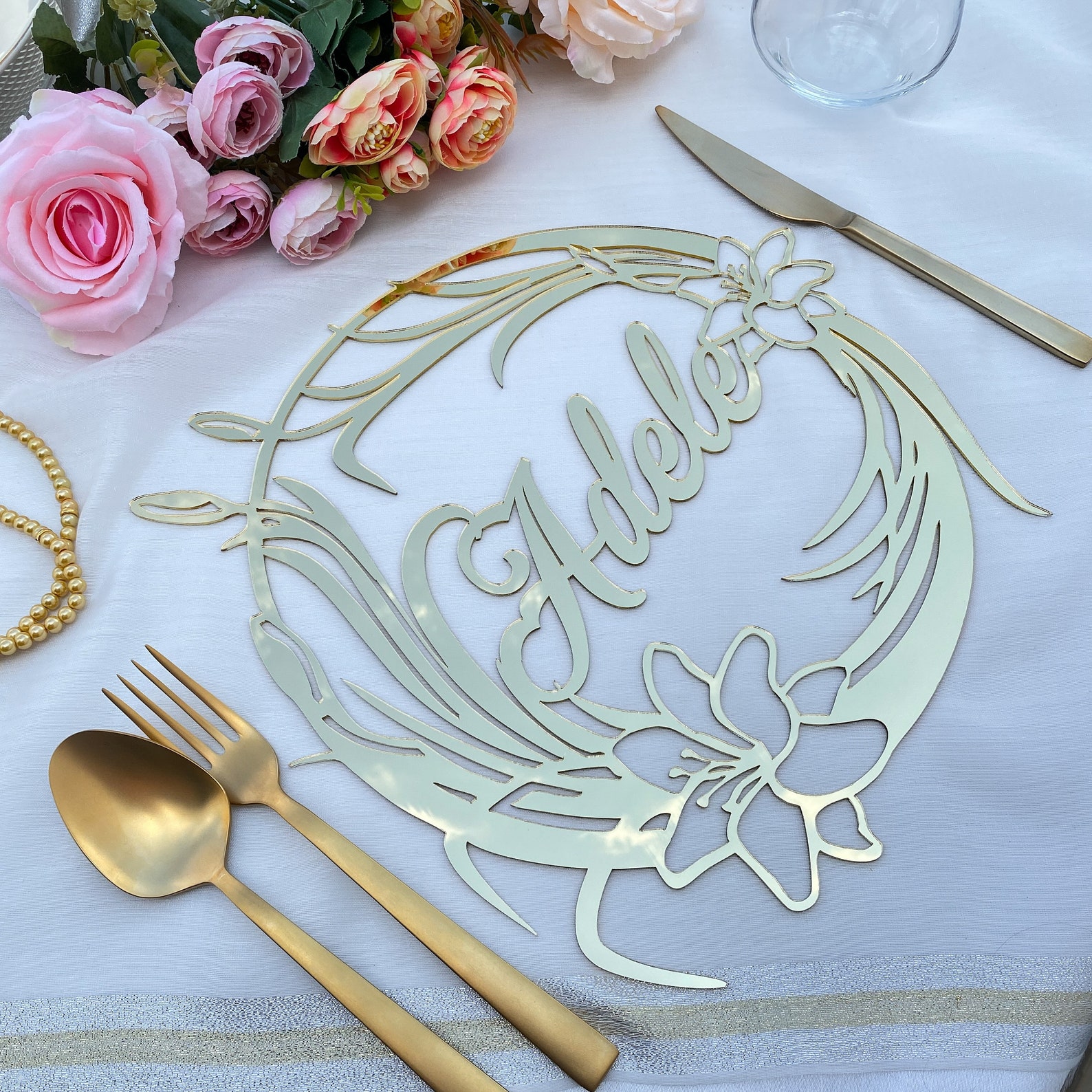 Pink Custom Charger Plate Personalized Table Decor Baby - Etsy