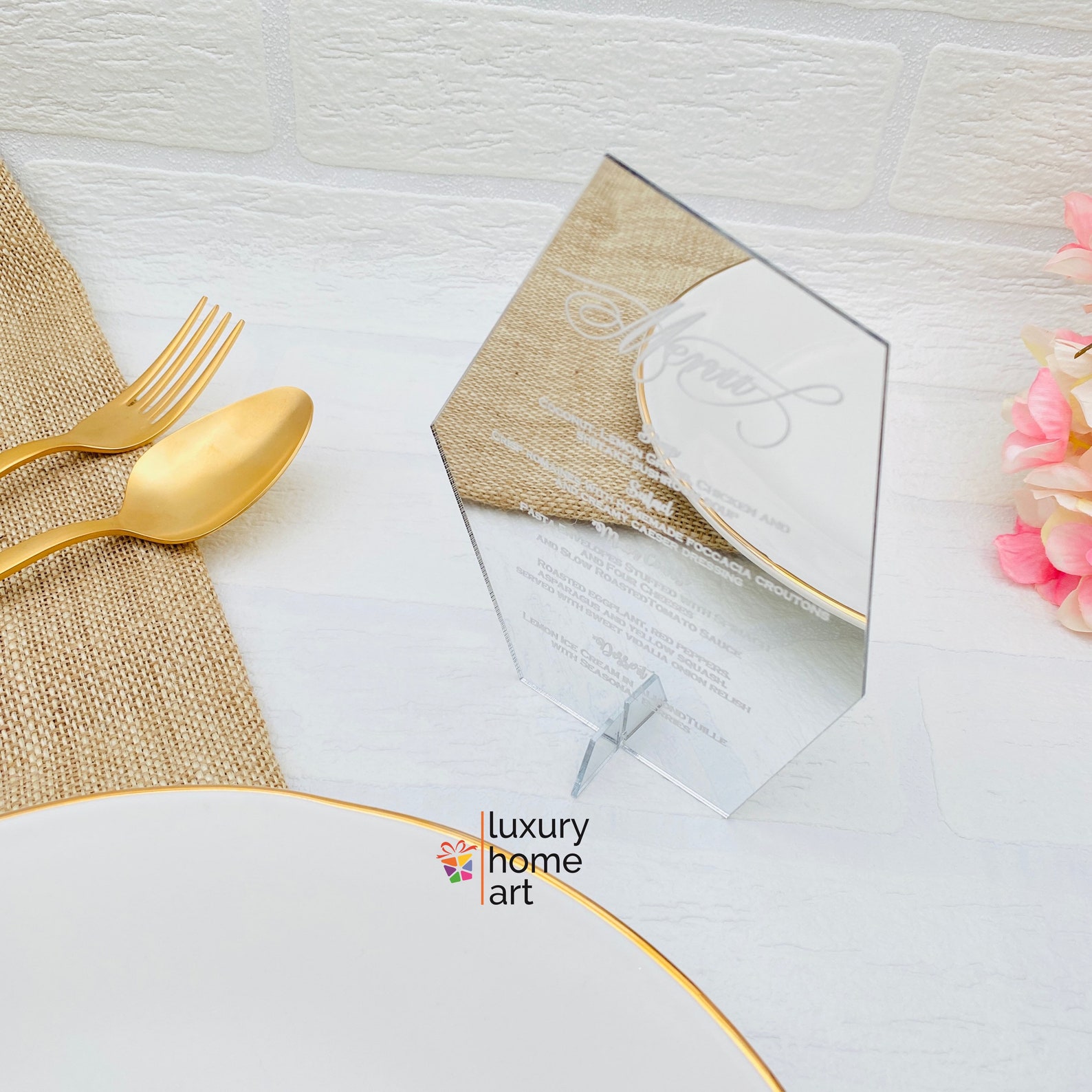 Hexagon Gold Menu Cards Wedding Bridal Shower Baby Shower - Etsy