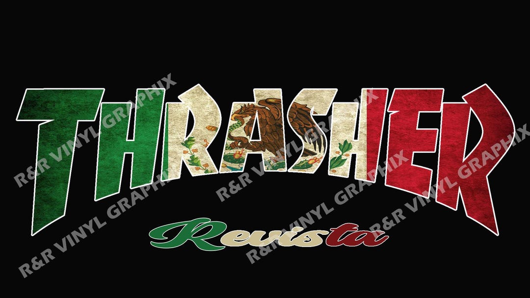 Thrasher Revista Mexican Flag Graphic T Shirt - Etsy