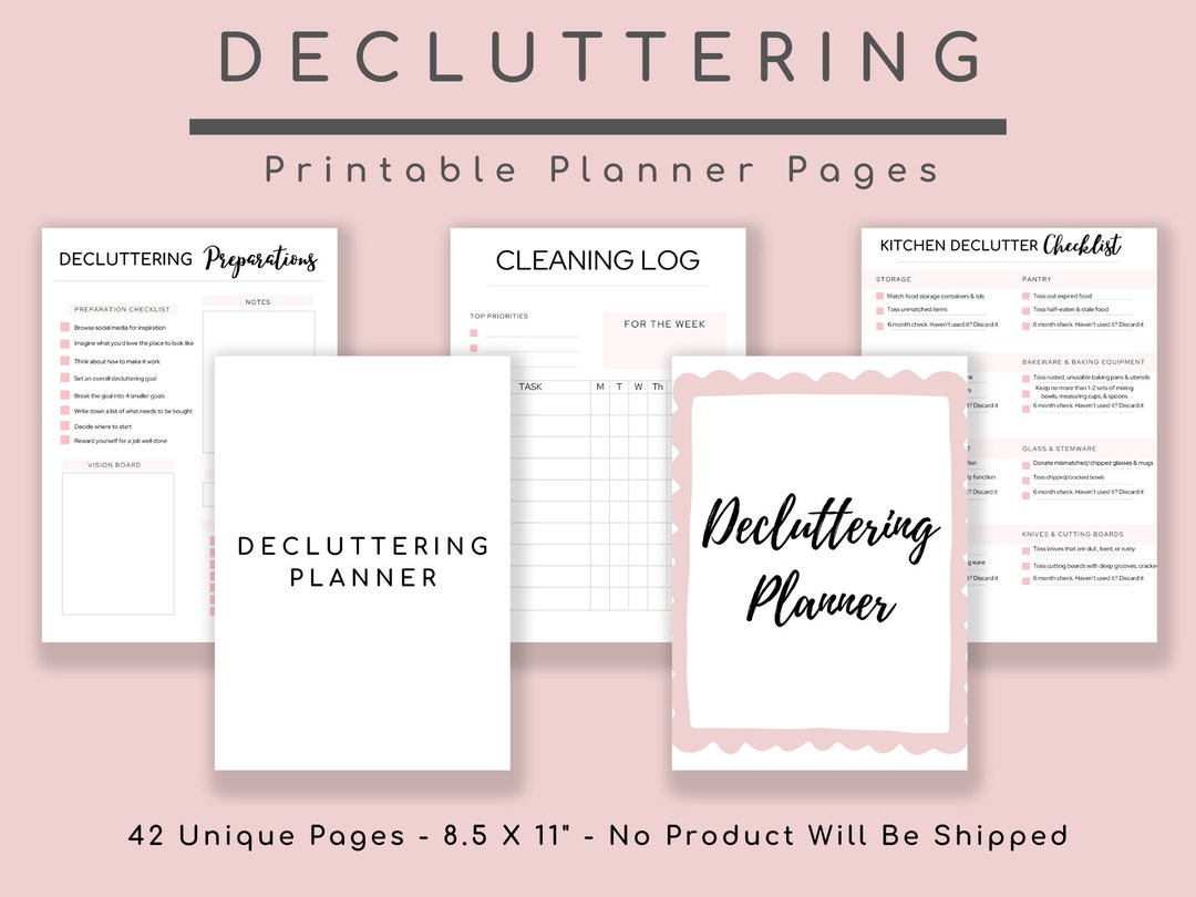 Decluttering Planner, Tidying Up, Chore Chart, Konmari Checklist, Home ...