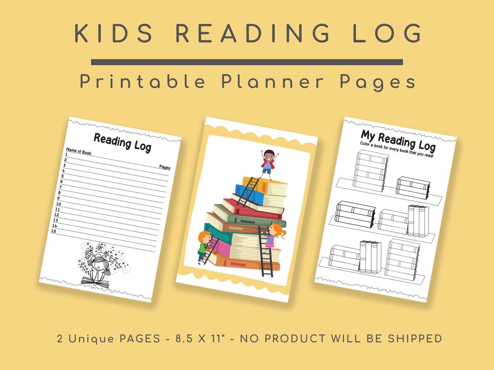 Reading Log, for Kids, Printable Journal, Book Tracker, Homeschool ...
