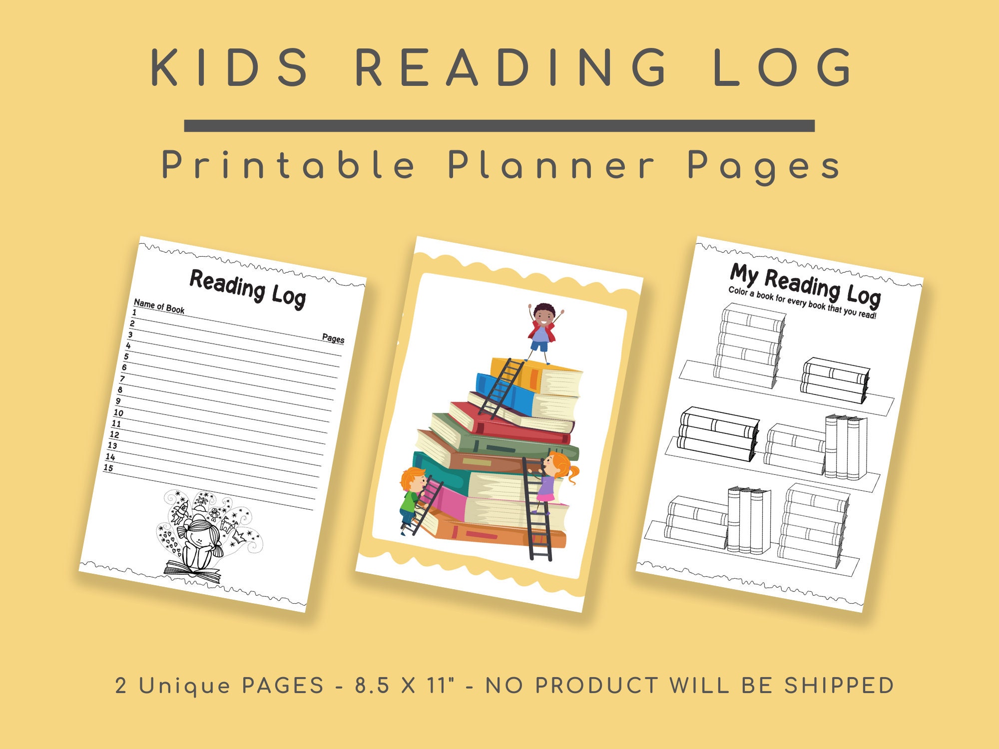 Reading Log, for Kids, Printable Journal, Book Tracker, Homeschool ...