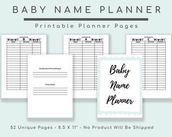 Baby Name Planner - Etsy