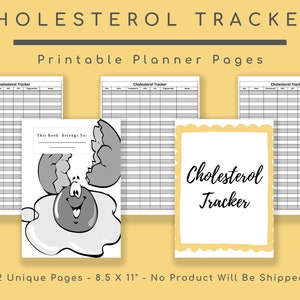 Cholesterol Tracker, Daily Chart, LDL HDL Chart Logbook, Printable ...