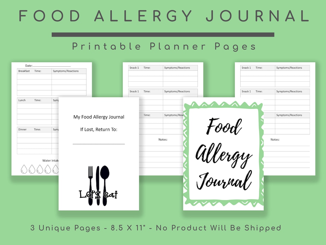 Food Allergy Printable, Allergies Awareness, Symptom Tracker ...