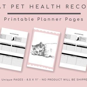 Cat Health Record, Pet Planner, Veterinary Visits, Wormer Given, Vet ...