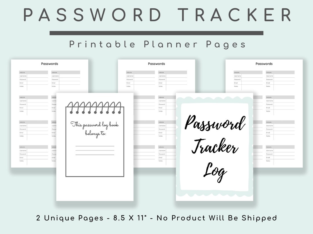 Password Tracker Log, Password Organizer, Password List, Password ...