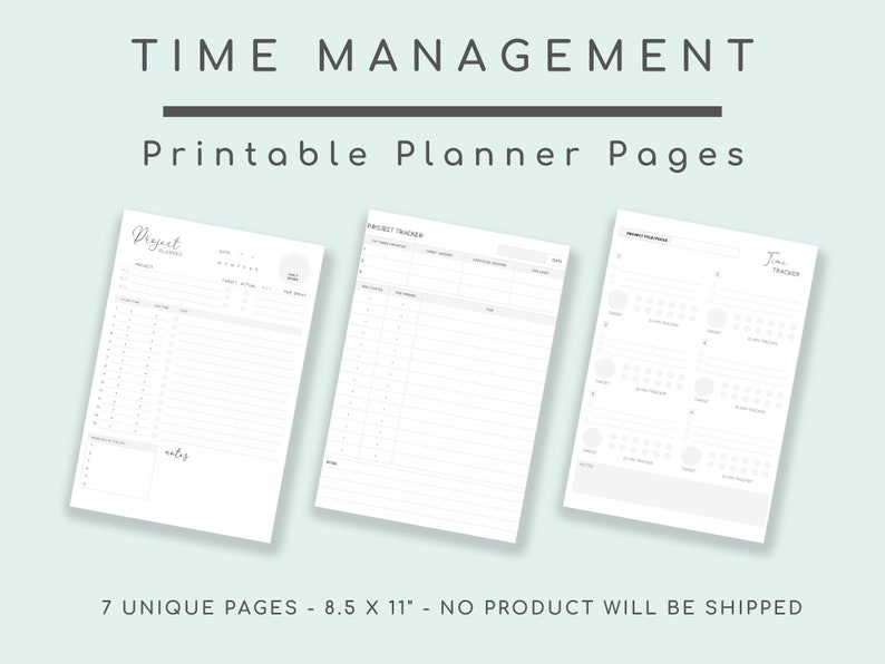 Time Management Printable Worksheets Calendar Productivity - Etsy
