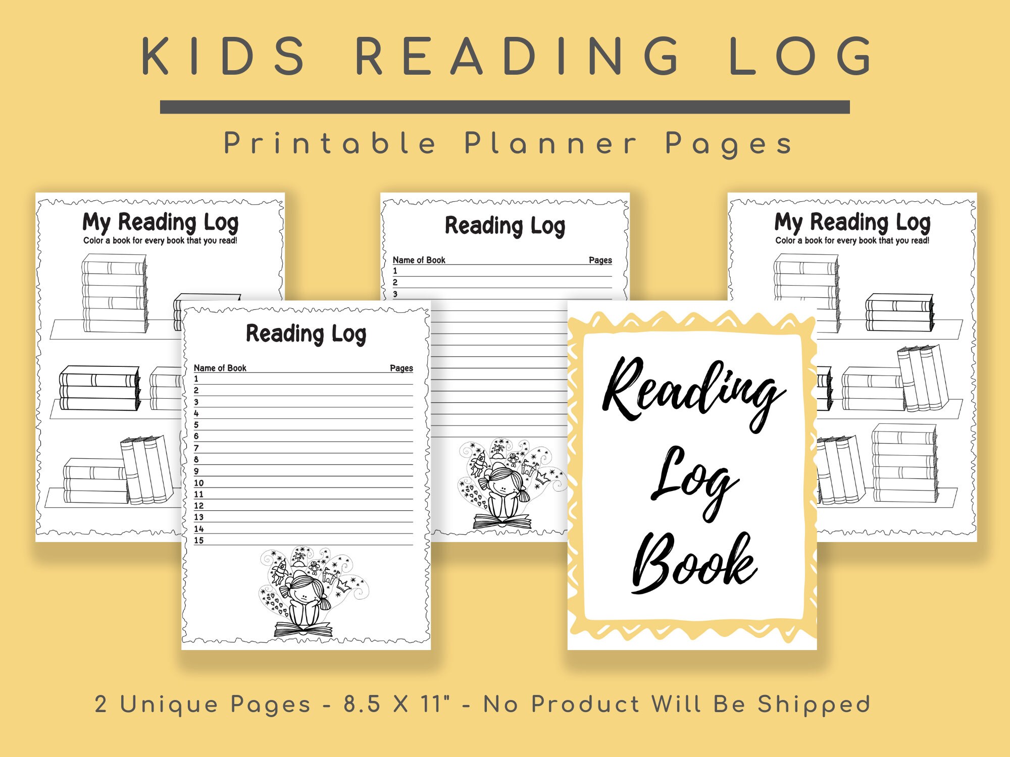 Reading Log, for Kids, Printable Journal, Book Tracker, Homeschool ...
