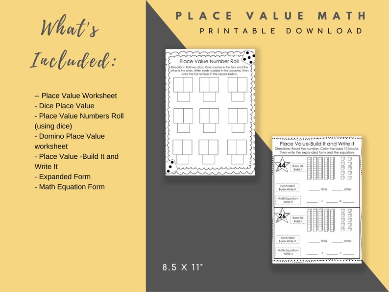 Place Value, Math Printable, Homeschool Maths, Counting Numbers ...