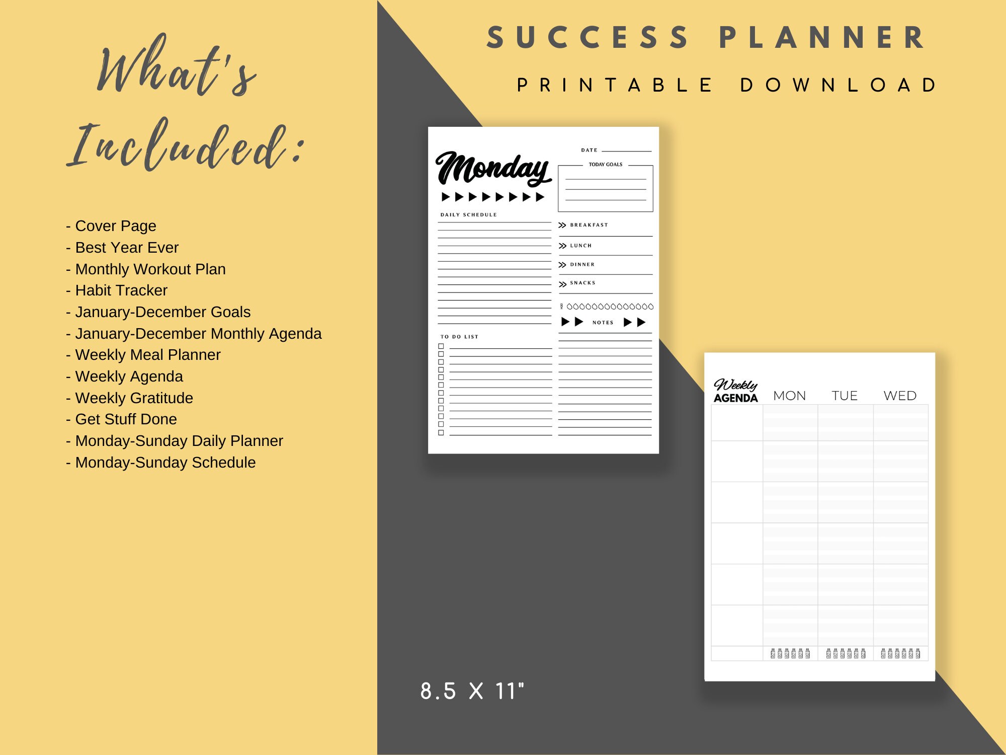 Success Planner, Goal Setter, Goal Planning, Success Tracker, Template ...