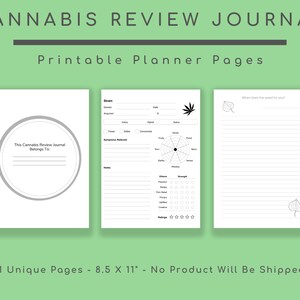 Cannabis Review, Printable Journal, Medical Marijuana, 420 Weed, Pot ...