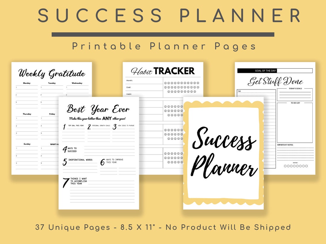 Success Planner, Goal Setter, Goal Planning, Success Tracker, Template ...