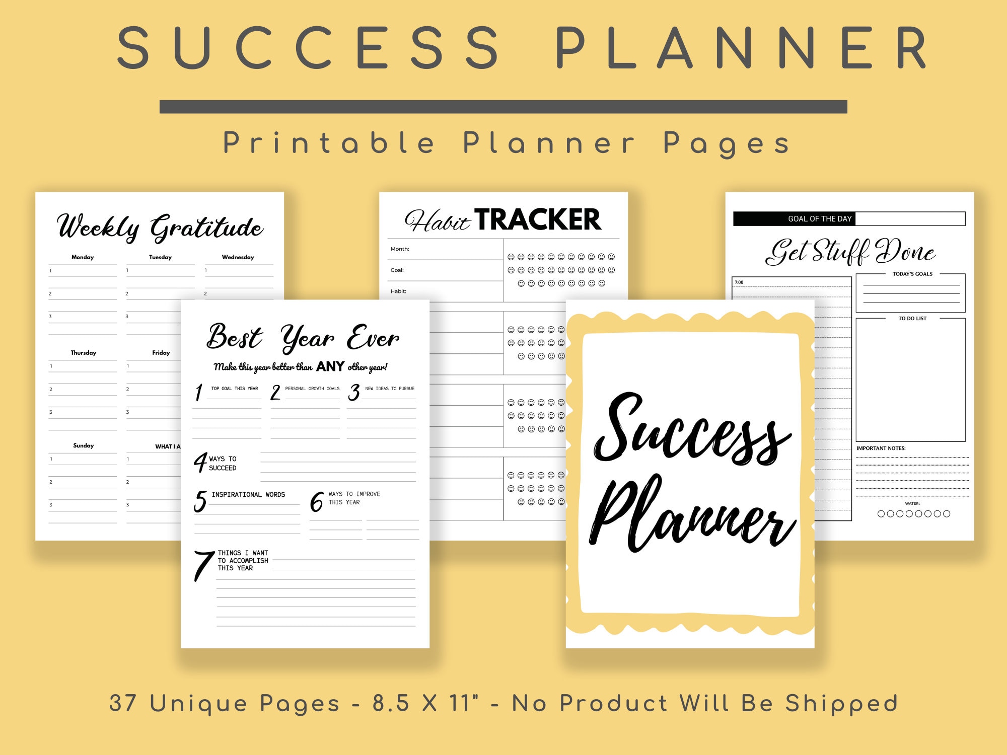 Success Planner, Goal Setter, Goal Planning, Success Tracker, Template ...