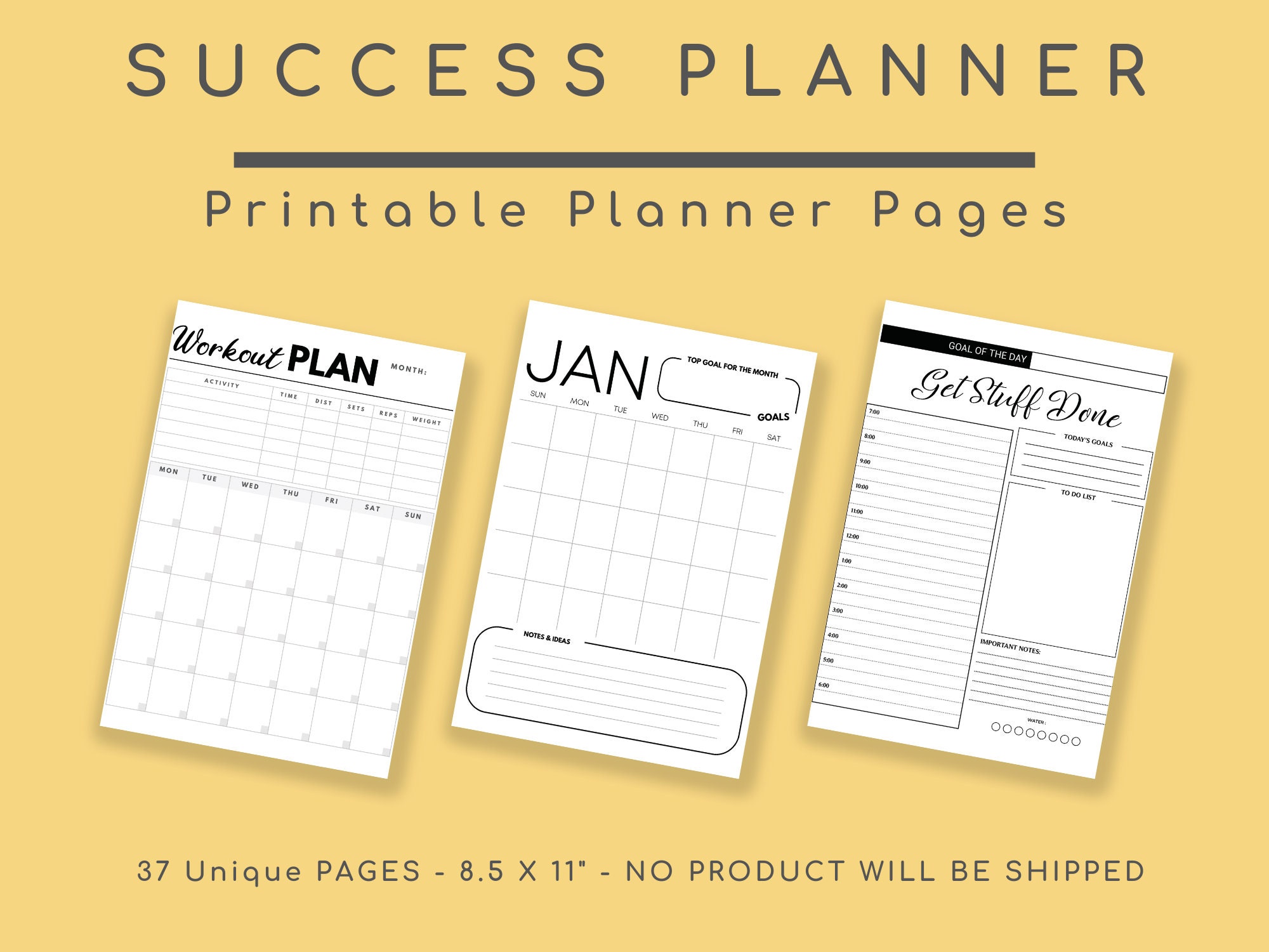 Success Planner, Goal Setter, Goal Planning, Success Tracker, Template ...