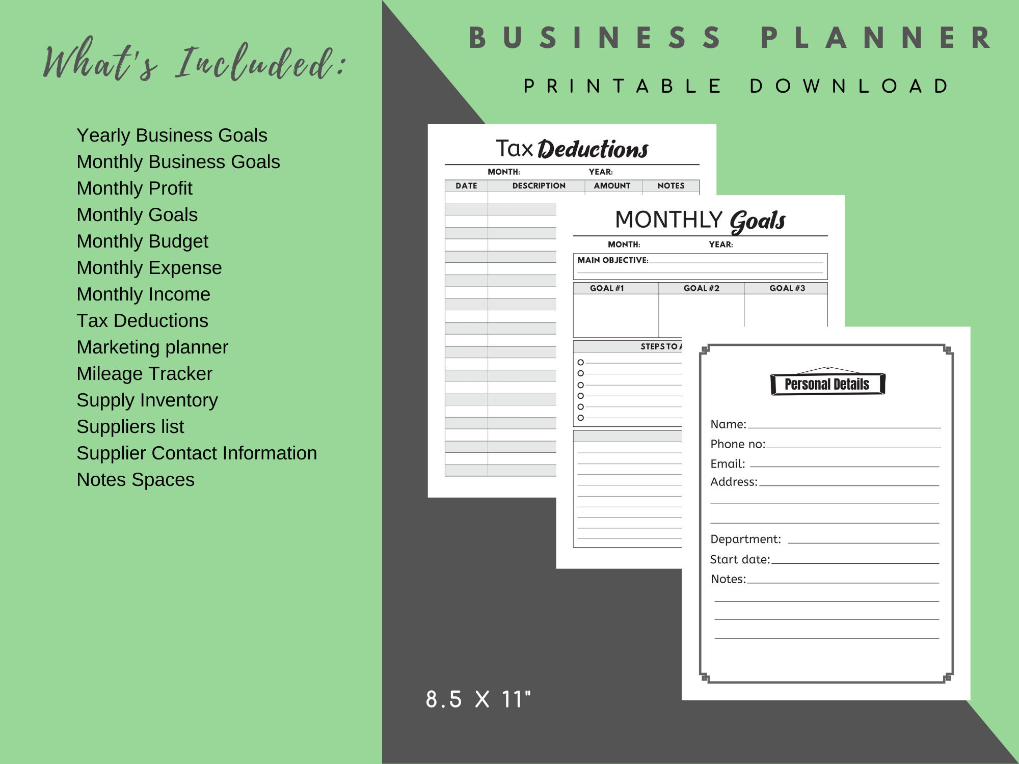 Business Planner, Small Business, Binder Business, Organizer, Direct ...