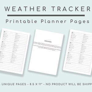 Weather Tracker, Interactive Notebook, Printable, Weather Chart ...