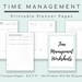 Time Management Printable Worksheets Calendar Productivity | Etsy
