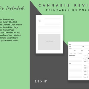 Cannabis Review, Printable Journal, Medical Marijuana, 420 Weed, Pot ...