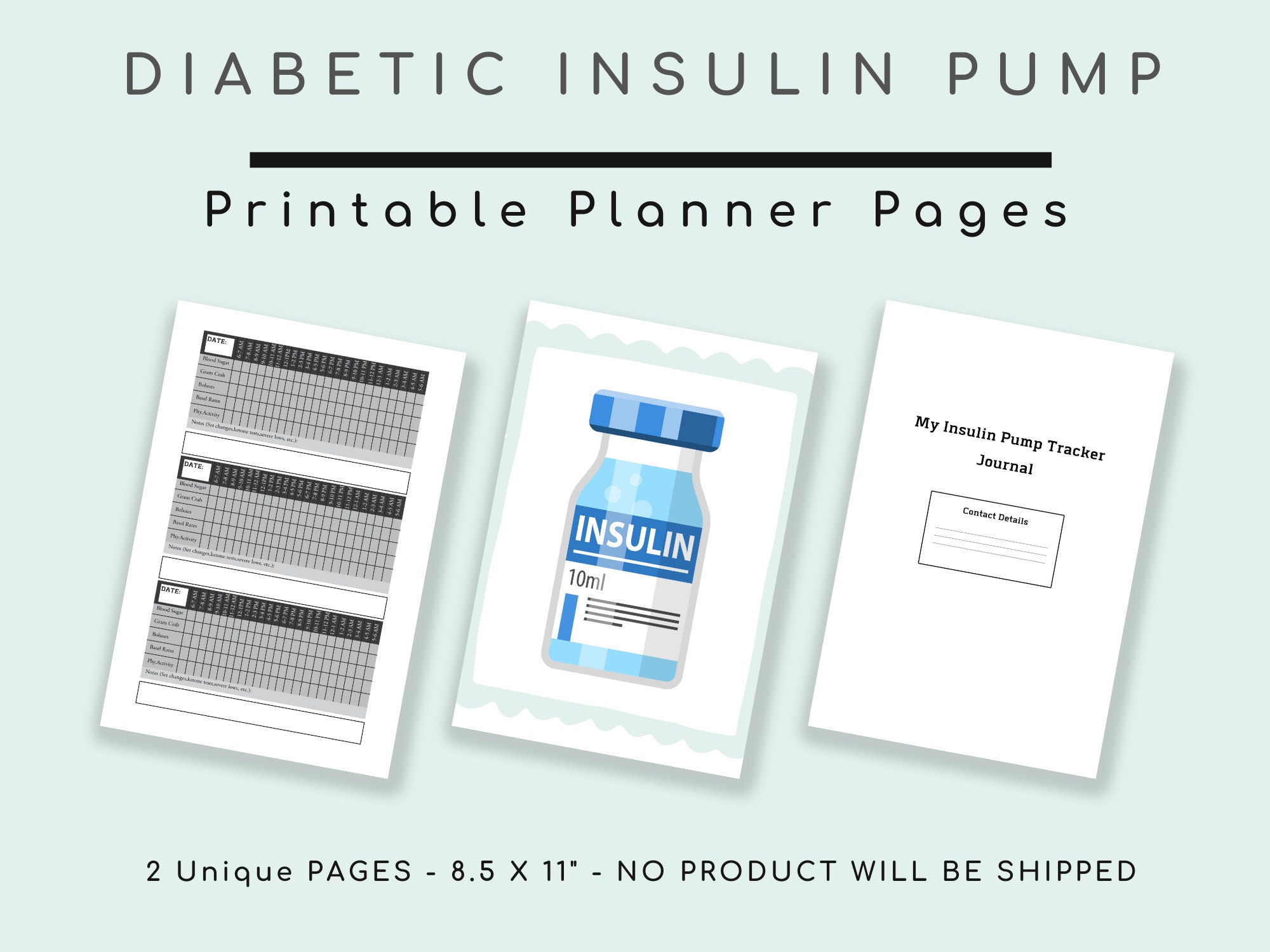 Diabetic Insulin, Pump Tracker, Diabetes Log, Type 1 Medical, Supply ...