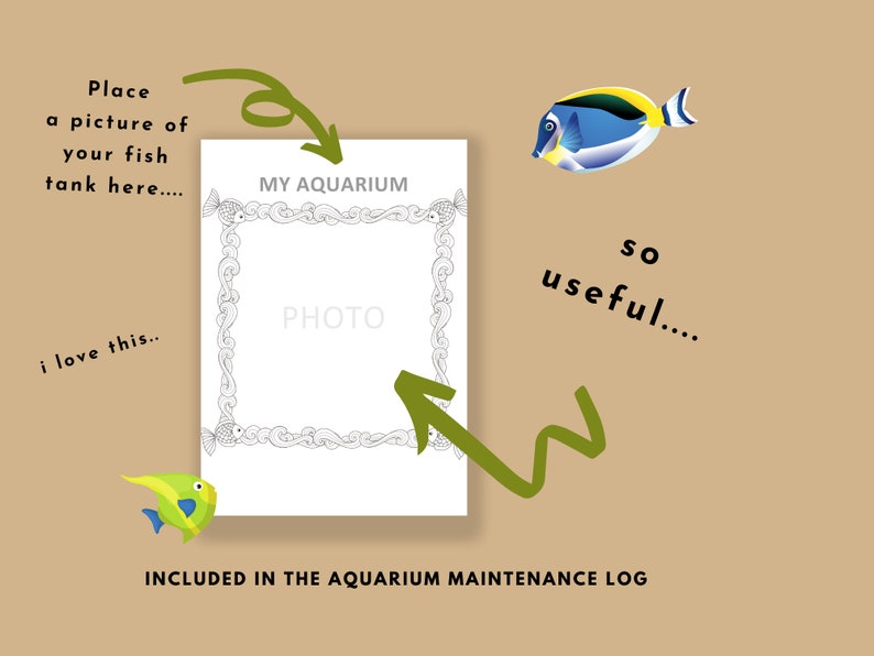 Fish Tank Maintenance Log — Printable Care Tracker for Water Quality ...