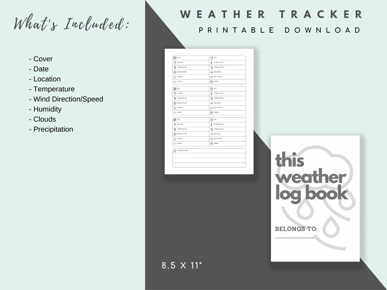 Weather Tracker Interactive Notebook Printable Weather - Etsy