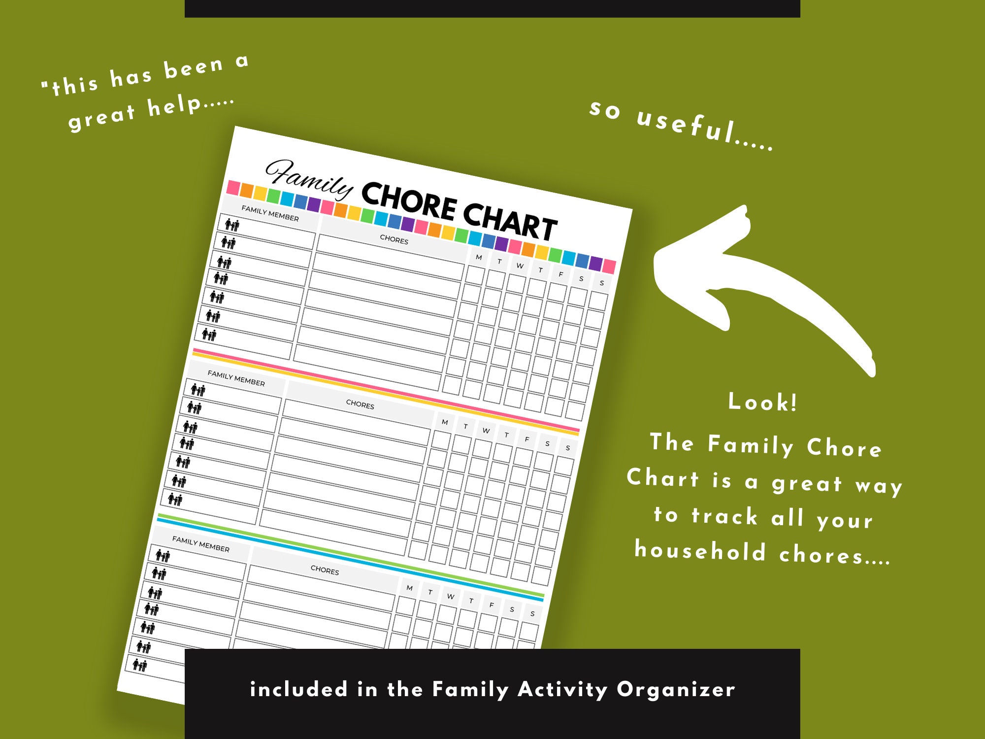 Family Household Chores Printable Weekly Daily Management - Etsy