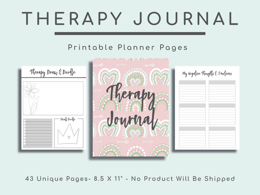 Therapy Journal for Mental Health Struggles, PTSD, Self Harm, Mental ...