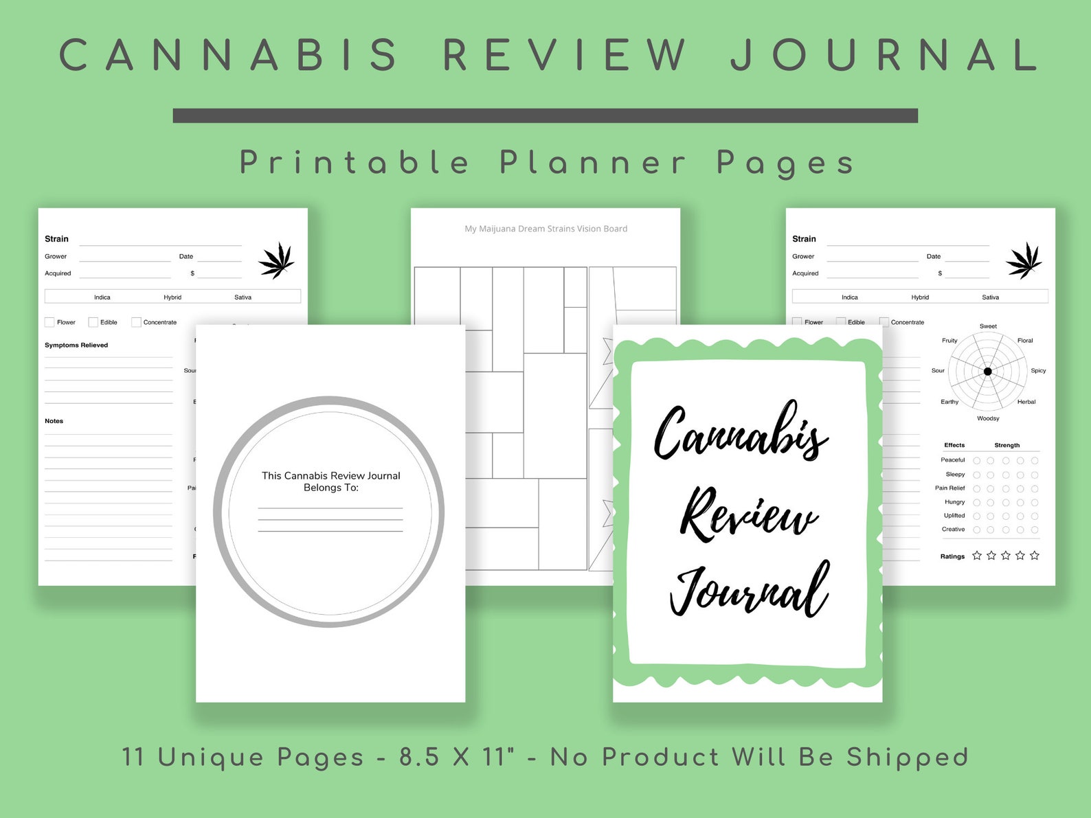 Cannabis Review, Printable Journal, Medical Marijuana, 420 Weed, Pot ...