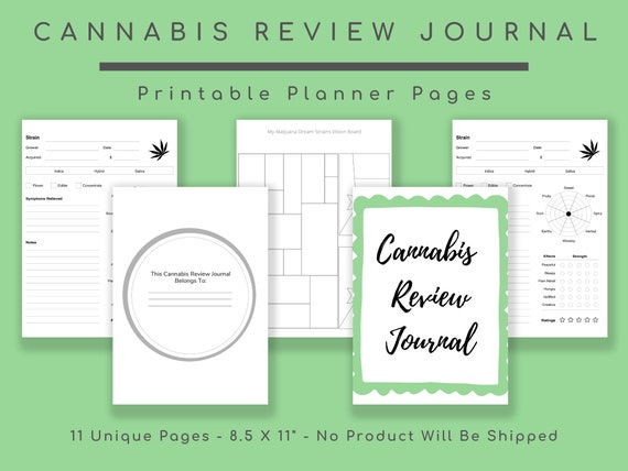 Cannabis Review Printable Journal Medical Marijuana 420 - Etsy