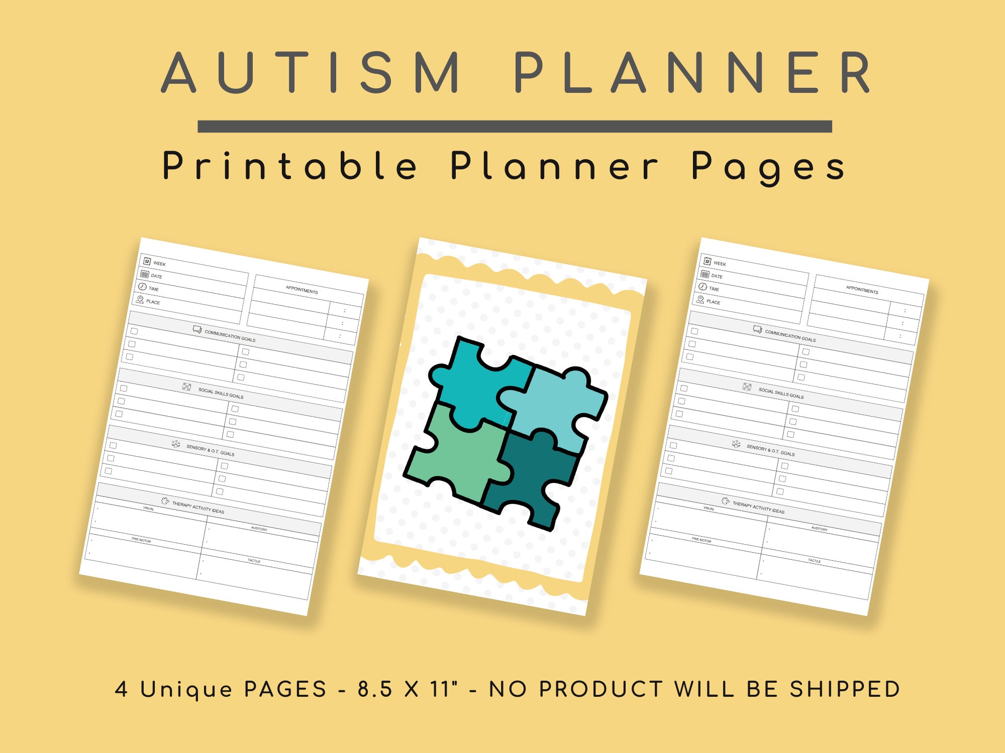 Autism Awareness Puzzle Pieces Autistic Behavior Special - Etsy