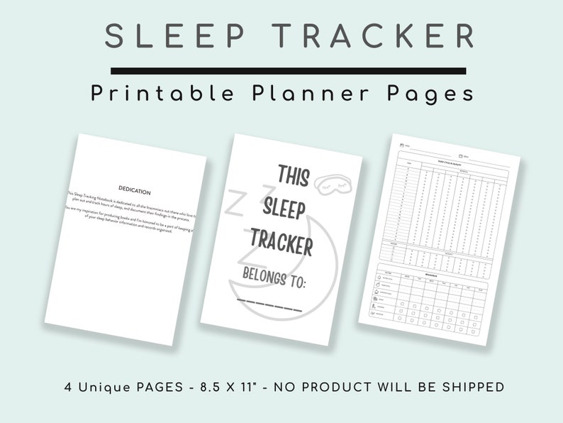 Sleep Tracker Diary Journal Log Chart Gifts Sleeping - Etsy