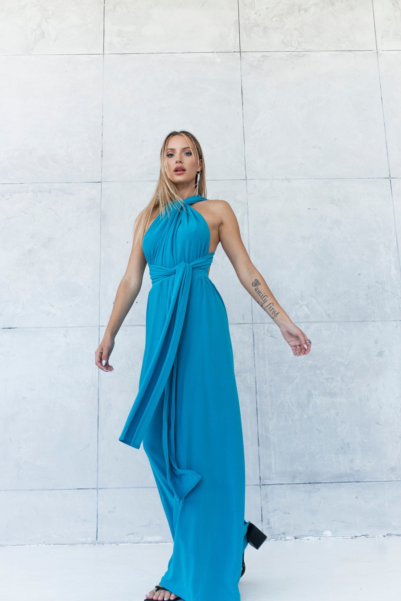 Blue Multi Jumpsuit Aqua Convertible Women Jumpsuit Sky - Etsy UK