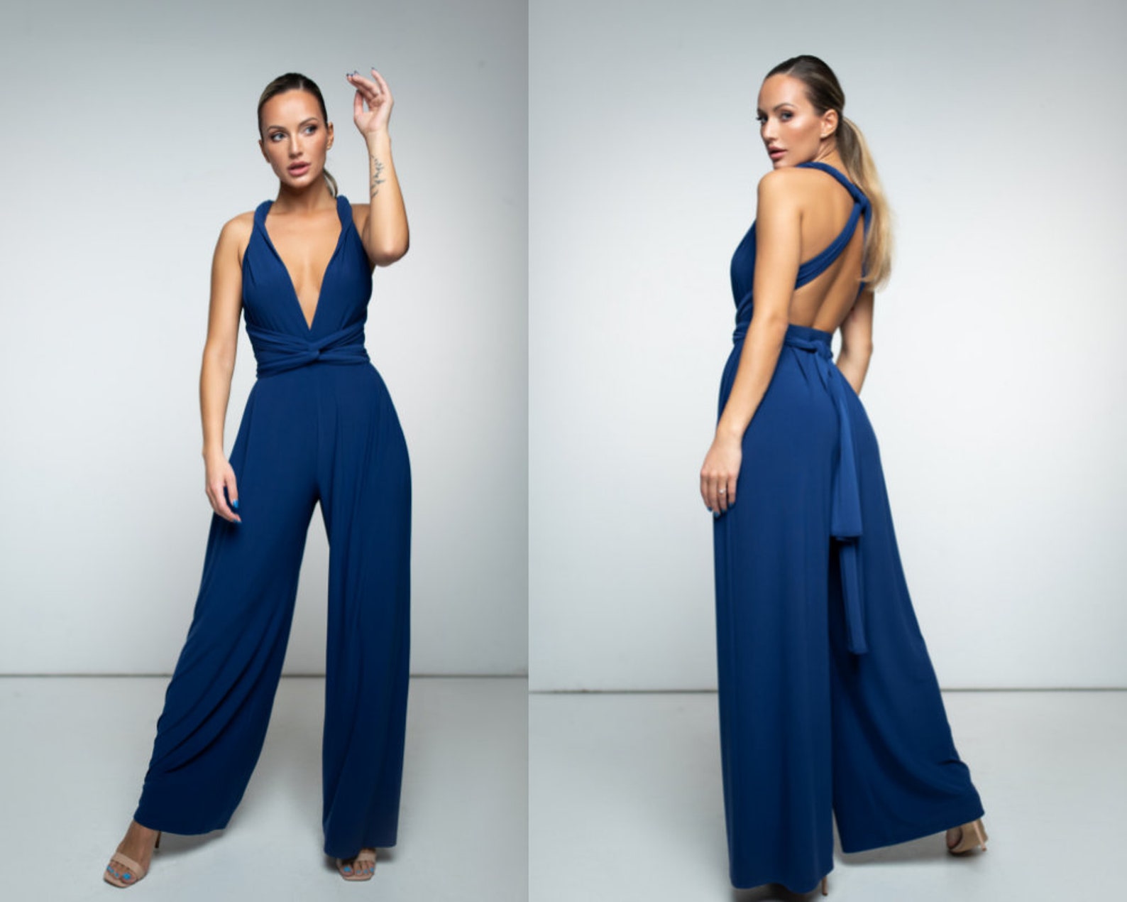 Navy Multi Jumpsuit Indigo Women Infinity Jumpsuit Loose Fit ...