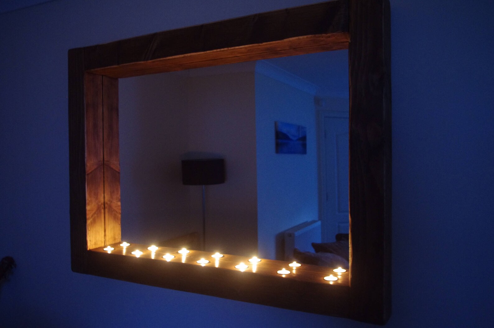 Handmade Chunky Framed Mirror With Tea Light Holders - Etsy