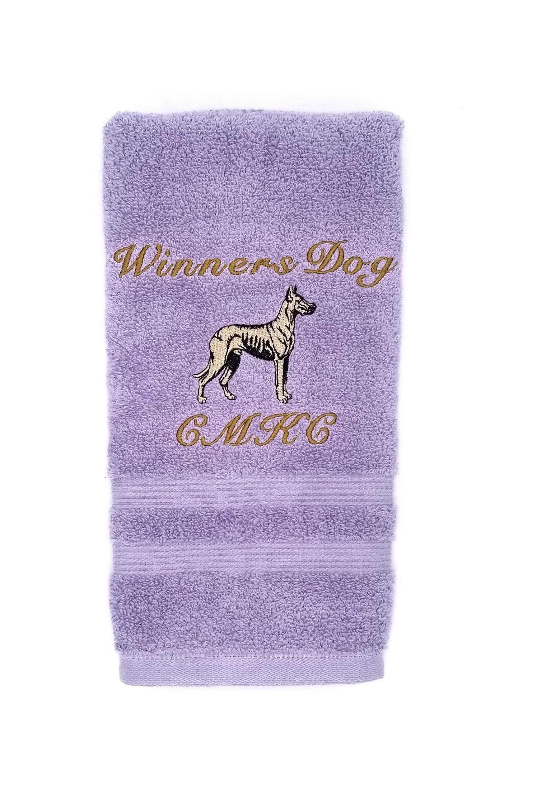 Embroidered Dog Hand Towels Dog Drool Rag Dog Show Trophy | Etsy