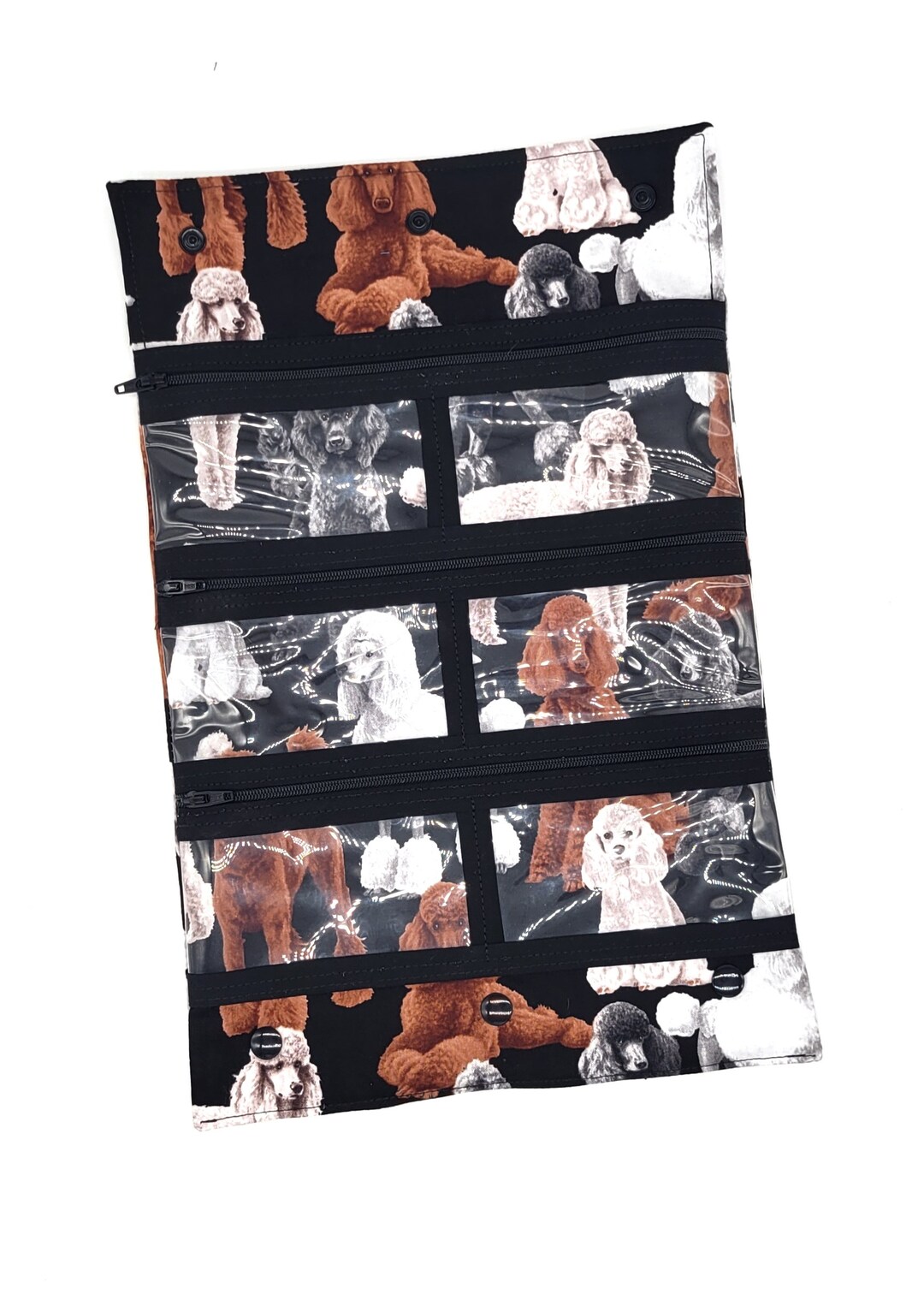 Poodle Show Lead Organizer - Red Apricot White Black - Zipper Pockets ...