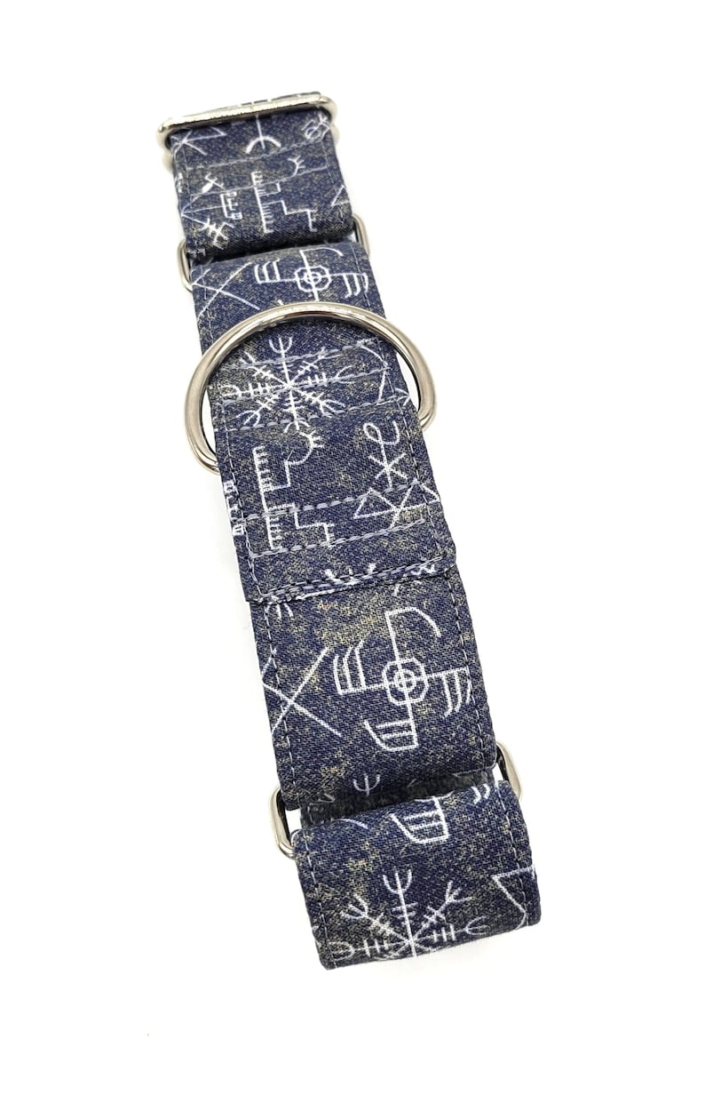 Viking Symbols Dog Collar - Norse Themed Collar - Gray Collar ...