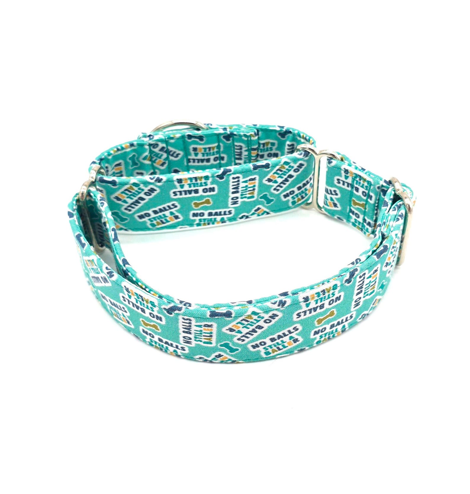 No Balls Still A Baller Dog Collar - Humorous Collar - Teal Blue Collar ...