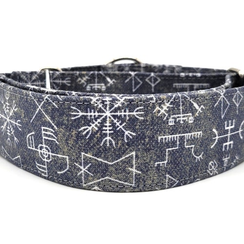 Viking Symbols Dog Collar Norse Themed Collar Gray Collar - Etsy