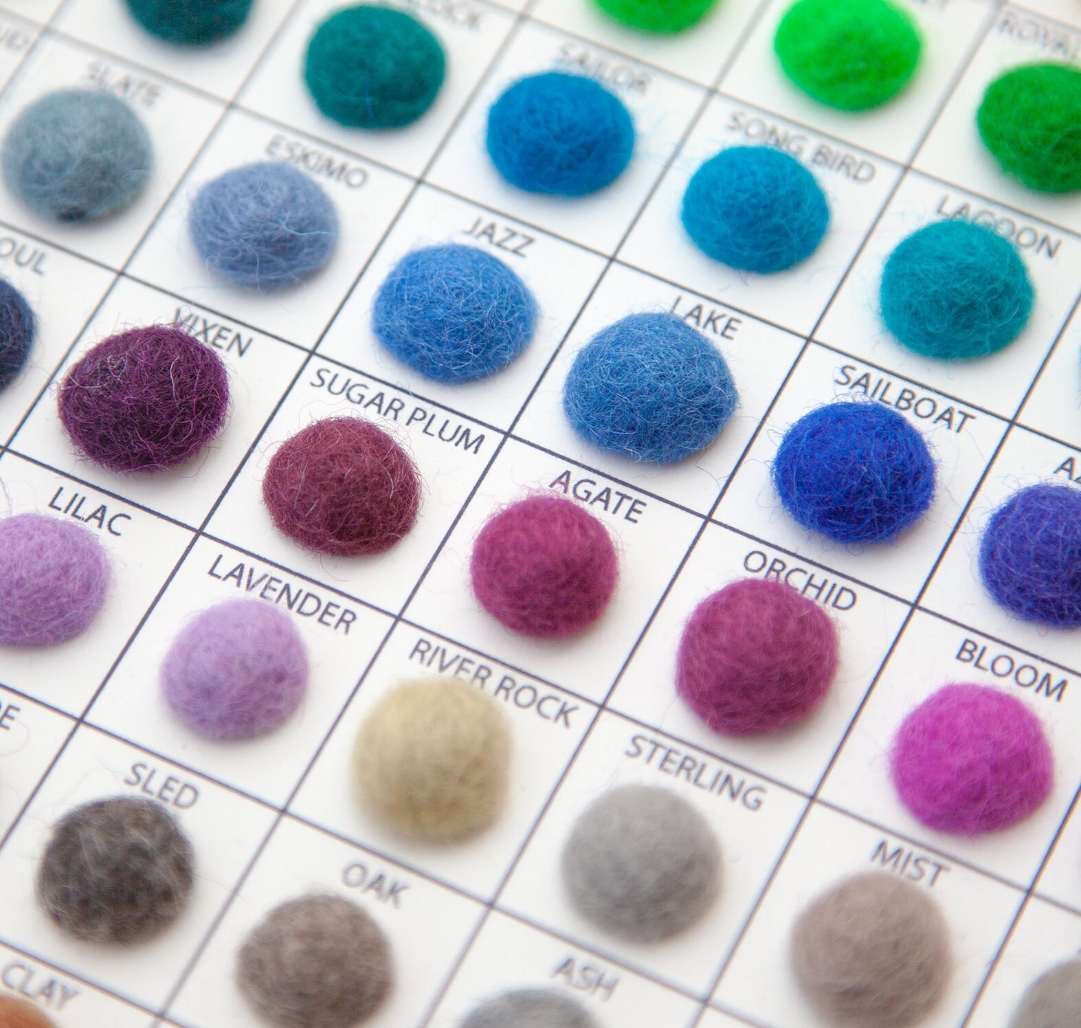 Felt Ball Sample Color Cards // Wholesale Mini 1 Cm Small 2 - Etsy